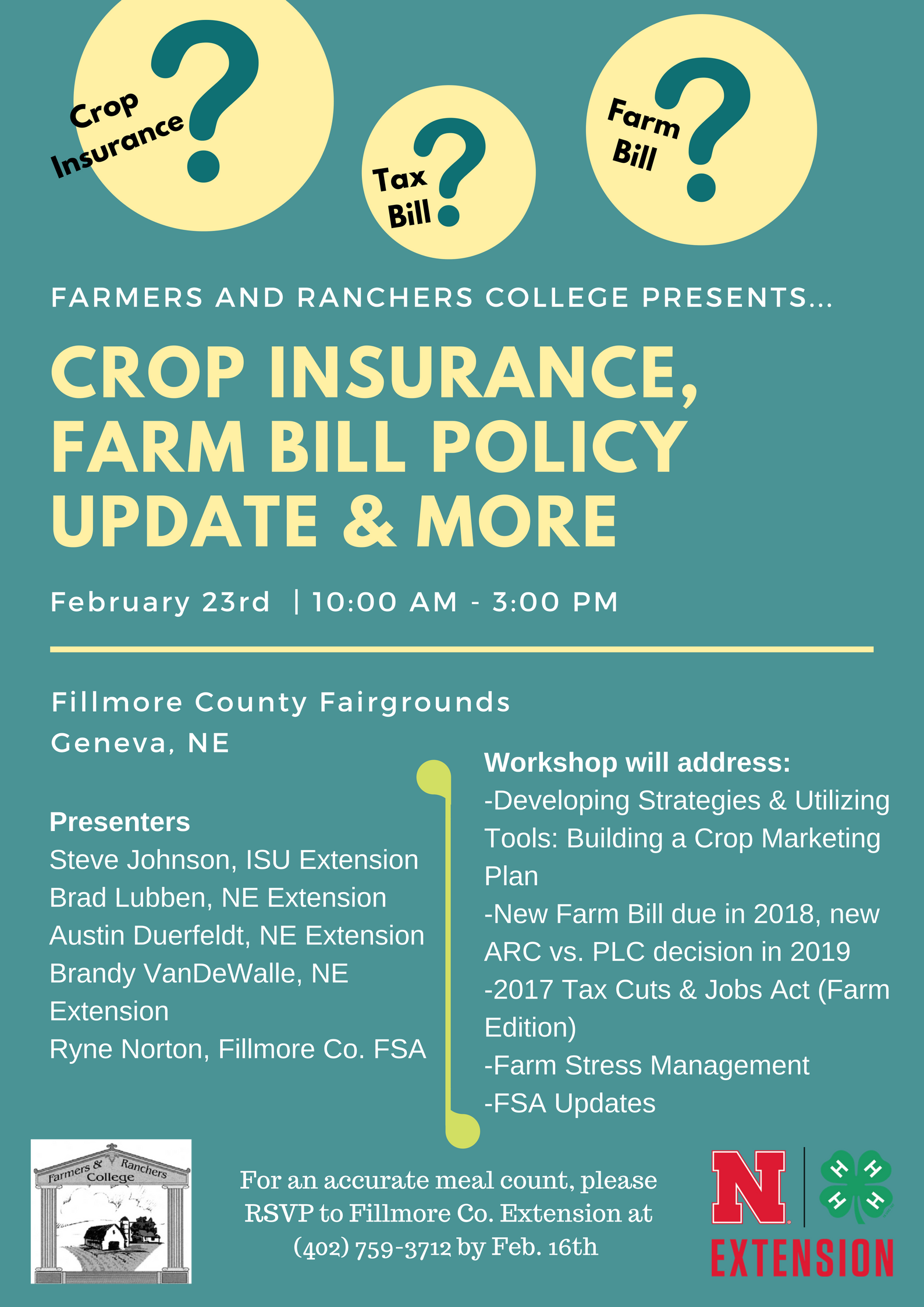 Crop Insurance, Farm Bill and More – Views from VanDeWalle